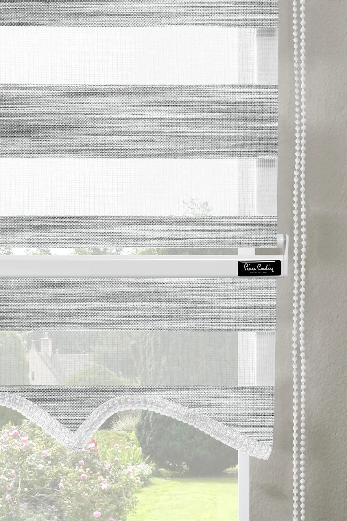 Dilimli Bambu Zebra Perde Gri - Pierre Cardin Home