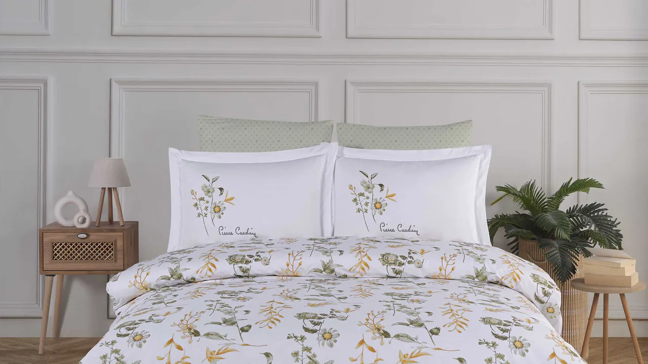 Pierre Cardin Pamuk Nevresim Takımı Çift Kişilik Flora