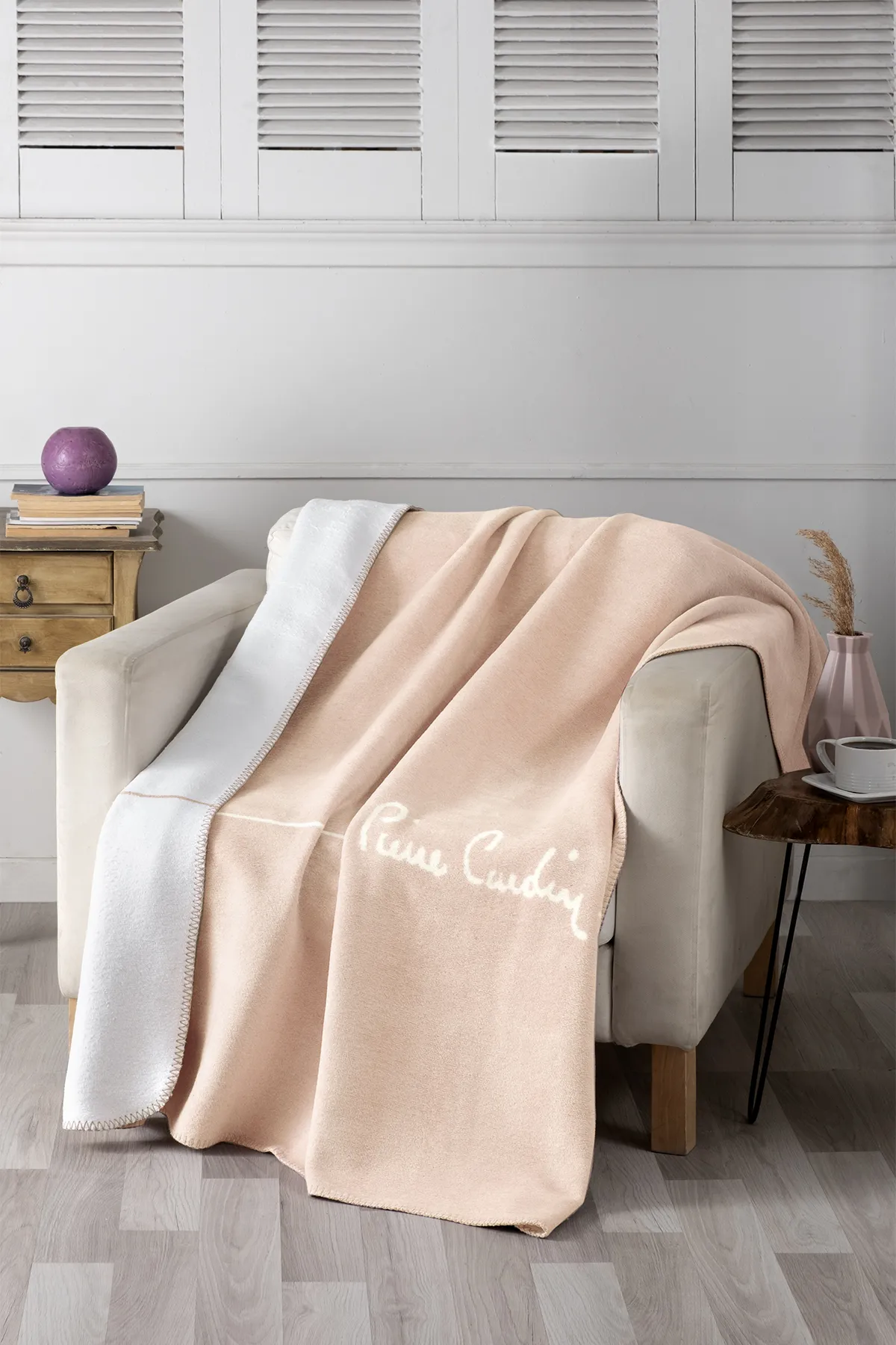 Pierre Cardin Pamuk Tv Battaniyesi Logo Pudra - Pierre Cardin Home