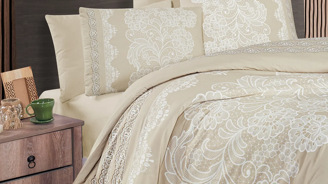 Pierre Cardin Ranforce Nevresim Takımı Çift Kişilik Sierra Bej