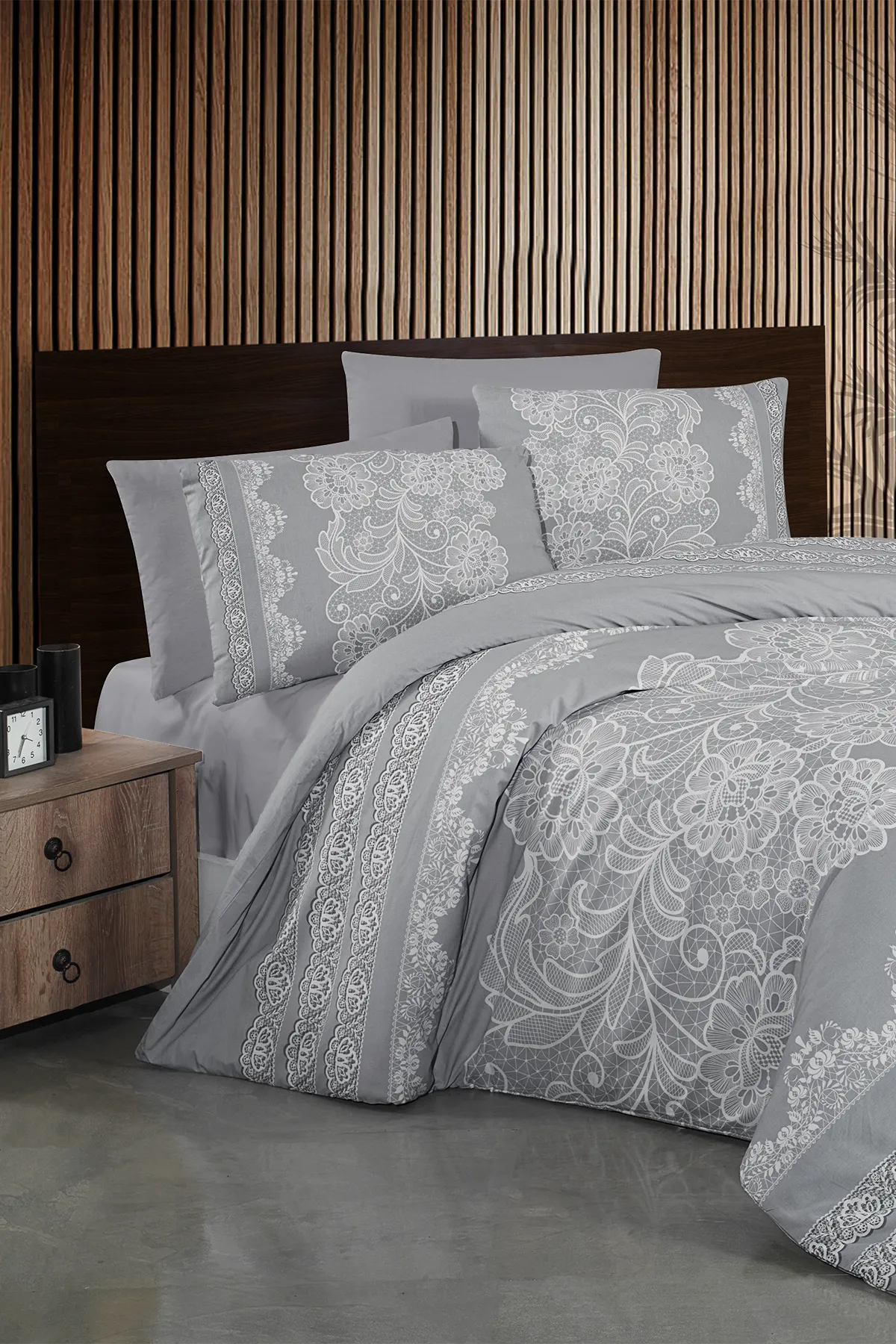 Pierre Cardin Ranforce Nevresim Takımı Çift Kişilik Sierra Gri