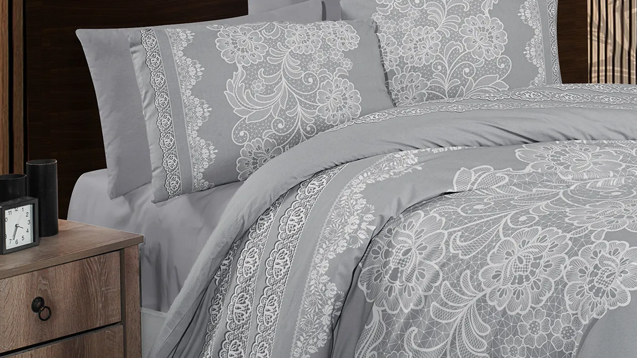 Pierre Cardin Ranforce Nevresim Takımı Çift Kişilik Sierra Gri