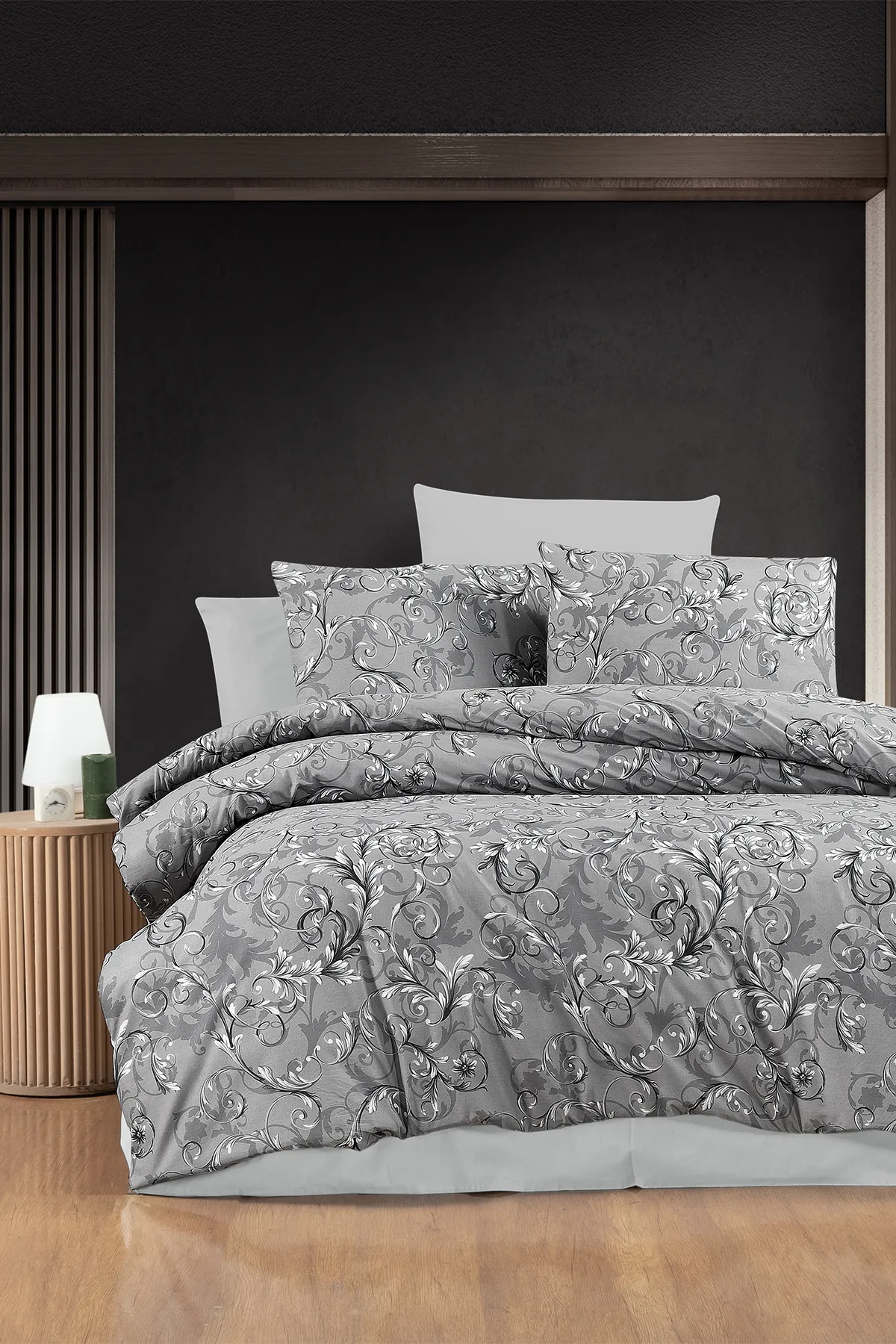 Pierre Cardin Ranforce Nevresim Takımı Çift Kişilik Veronica Gri